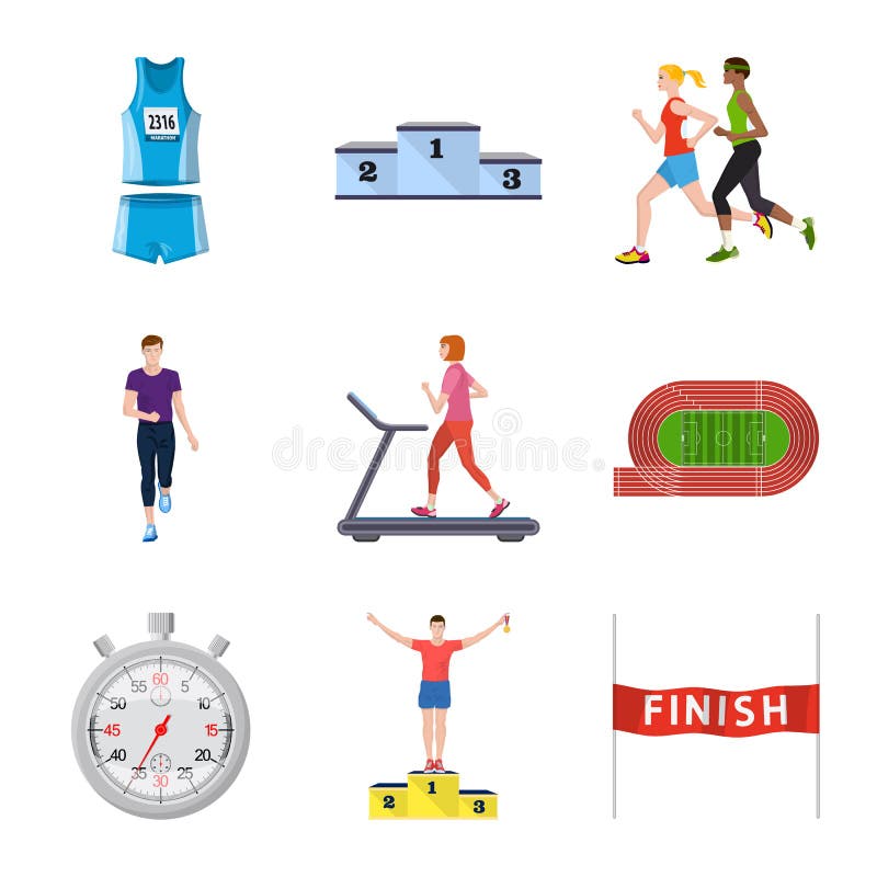 Vector Illustration of Step and Sprint Symbol. Collection of Step and ...