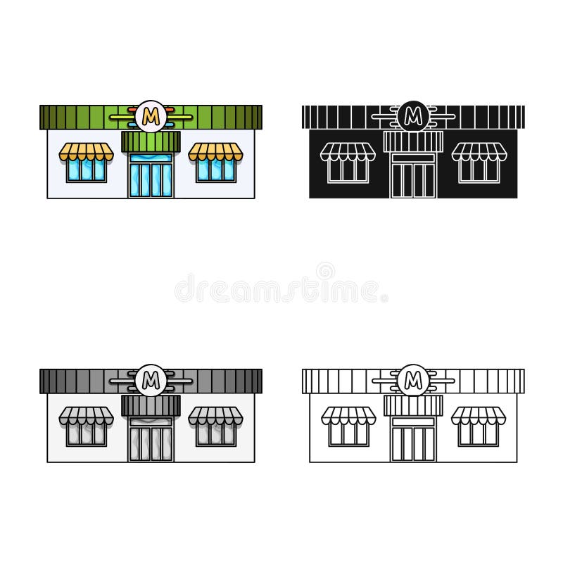 Isolated Object of Store and Shop Icon. Set of Store and Grocery Vector ...