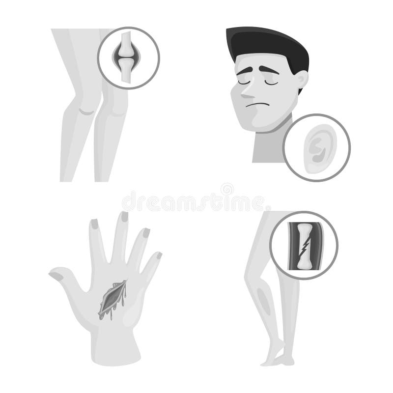 Isolated Object of Suffering and Injury Icon. Collection of Suffering ...