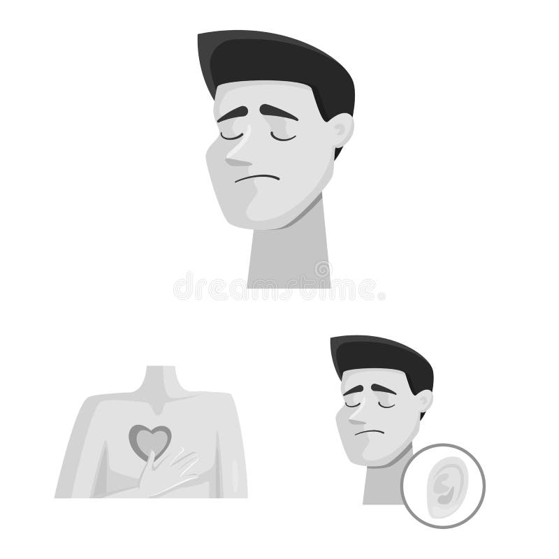 Vector Illustration of Suffering and Injury Sign. Collection of ...