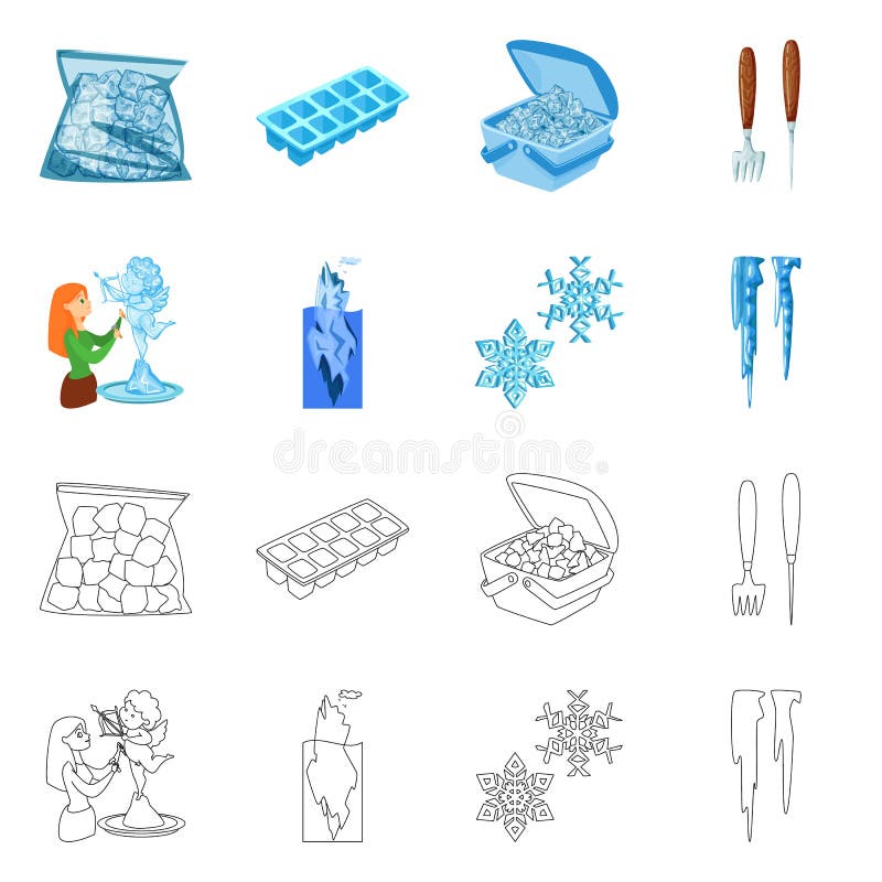 Isolated Object of Texture and Frozen Icon. Collection of Texture and ...