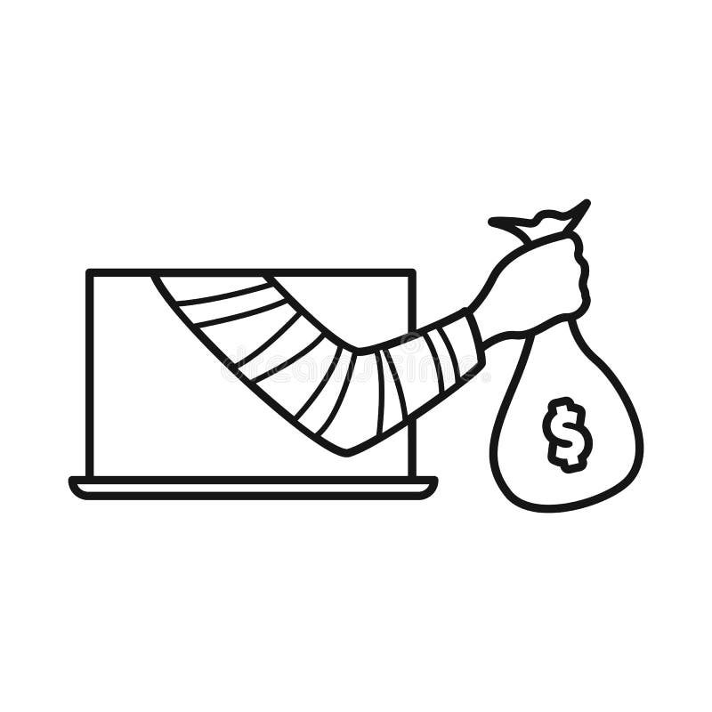 Isolated Object of Theft and Hand Icon. Collection of Theft and Money ...