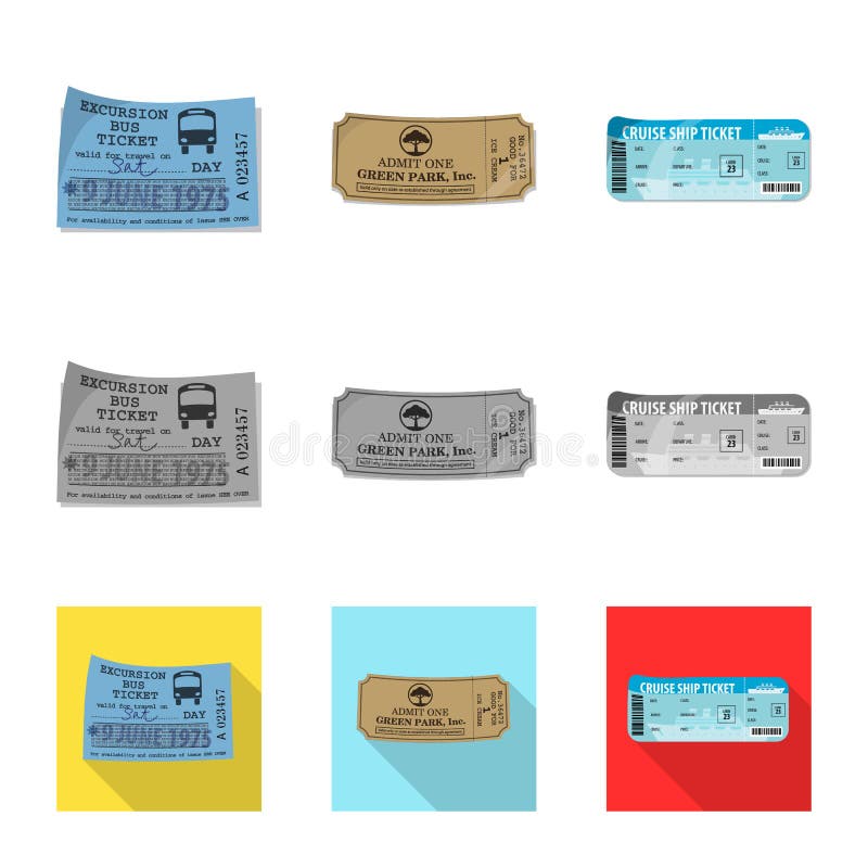 Isolated Object of Ticket and Admission Icon. Collection of Ticket and ...