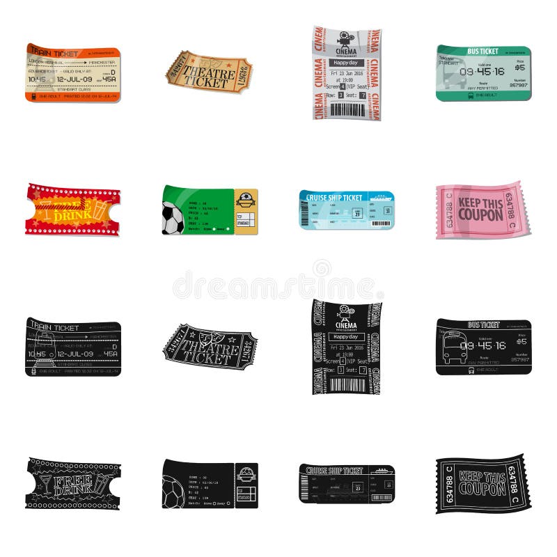 Vector Illustration of Ticket and Admission Symbol. Set of Ticket and ...