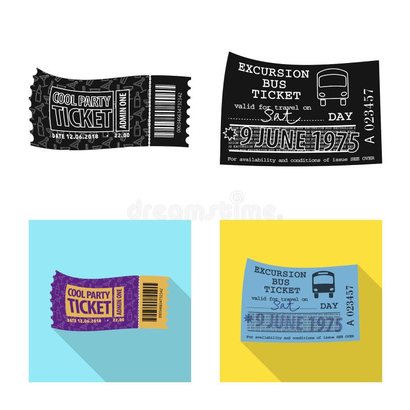 Isolated Object of Ticket and Admission Symbol. Collection of Ticket ...