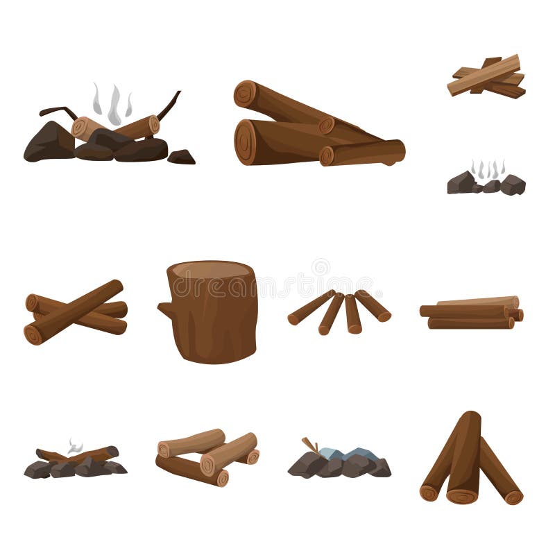 Isolated Object of Timber and Nature Symbol. Collection of Timber and ...