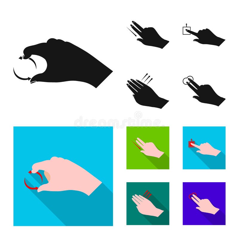Isolated Object of Touchscreen and Hand Icon. Set of Touchscreen and ...