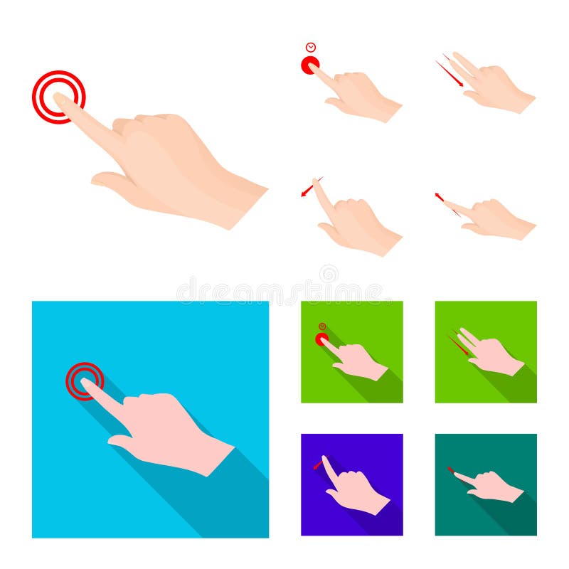 Isolated Object of Touchscreen and Hand Logo. Set of Touchscreen and ...