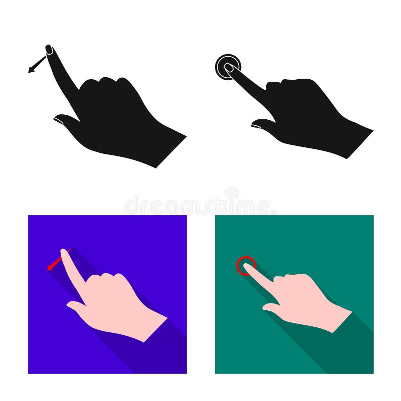 Isolated Object of Touchscreen and Hand Logo. Set of Touchscreen and ...