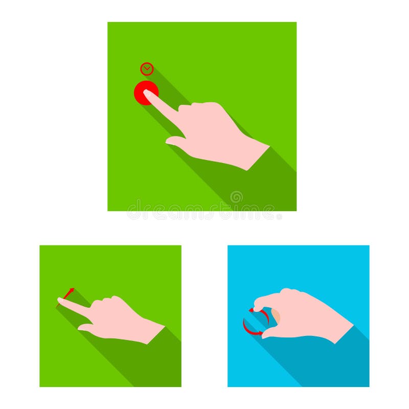 Vector Illustration of Touchscreen and Hand Symbol. Set of Touchscreen ...