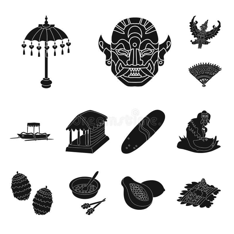 Isolated Object of and Traditional Logo. Collection of and Bali Stock ...