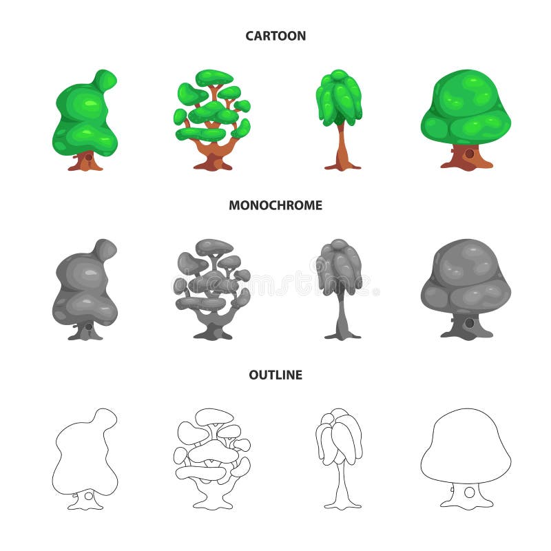 Vector Illustration Of Tree And Nature Logo Set Of Tree And Crown