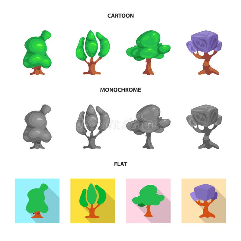 Isolated Object Of Tree And Nature Icon Set Of Tree And Crown Vector