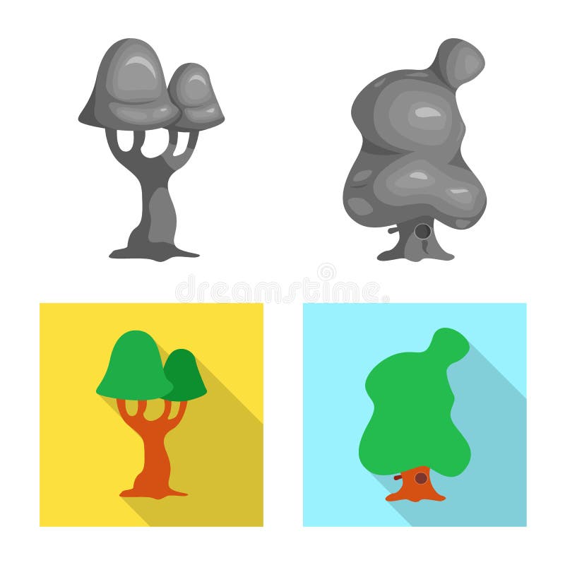 Isolated Object of Tree and Nature Logo. Set of Tree and Crown Stock ...
