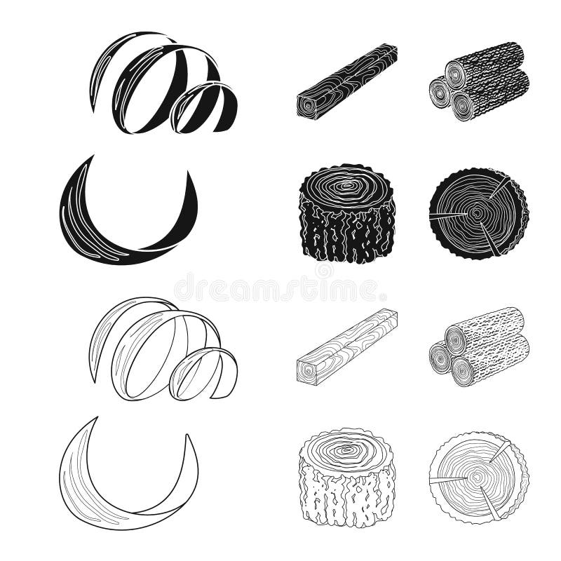 Vector Illustration Of Tree And Raw Symbol Collection Of Tree And