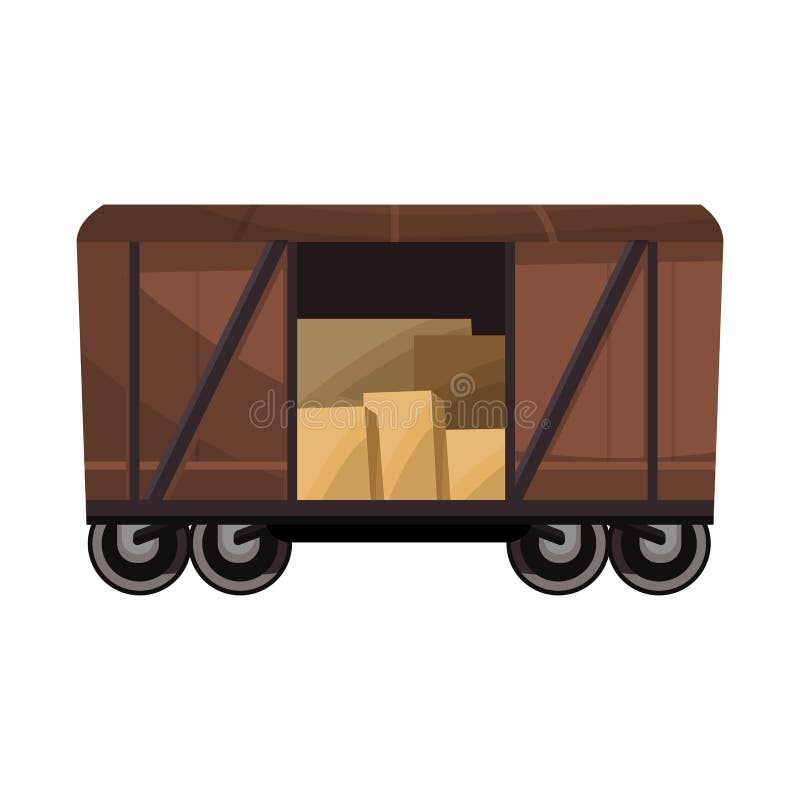 Isolated Object of Wagon and Cargo Logo. Graphic of Wagon and Boxcar ...