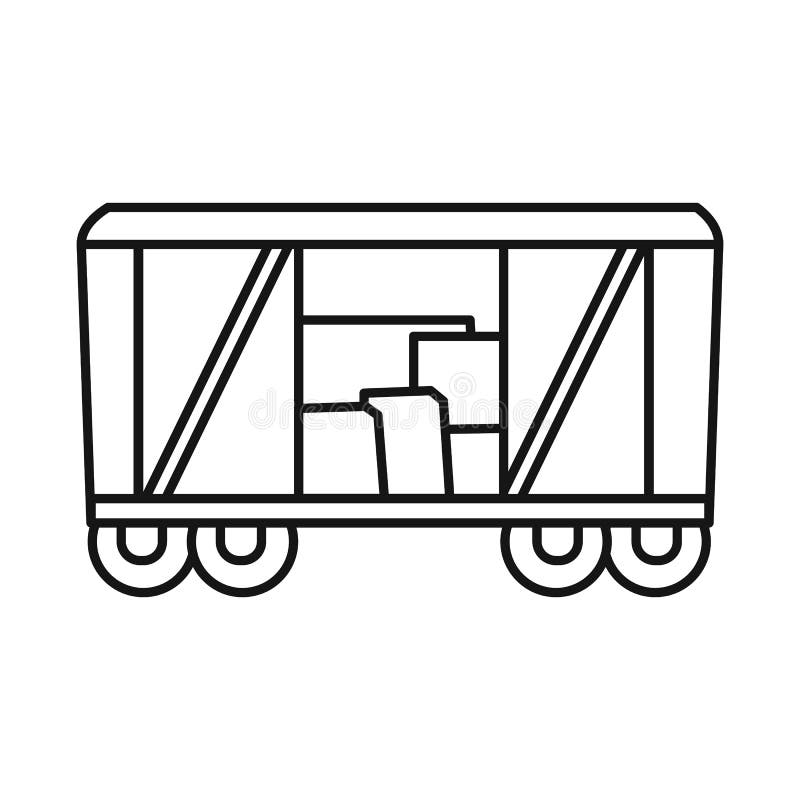 Boxcar icon, cartoon style stock vector. Illustration of cartoon - 84084590