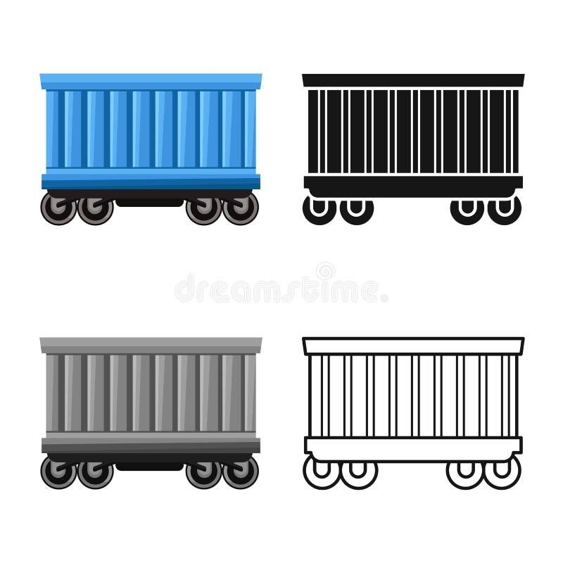 Isolated Object of Wagon and Container Symbol. Graphic of Wagon and ...
