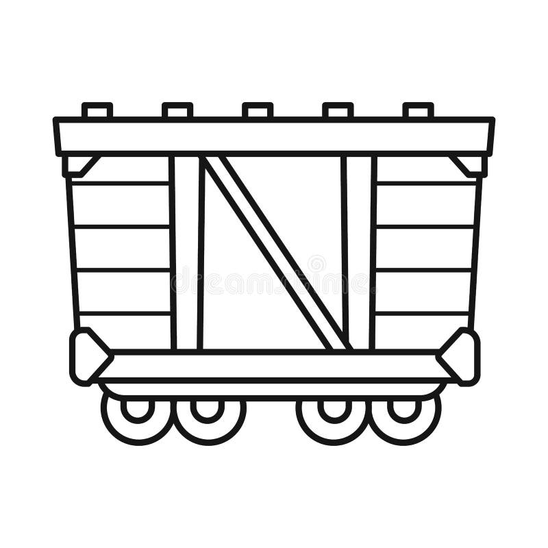 Boxcar icon, cartoon style stock vector. Illustration of cartoon - 84084590
