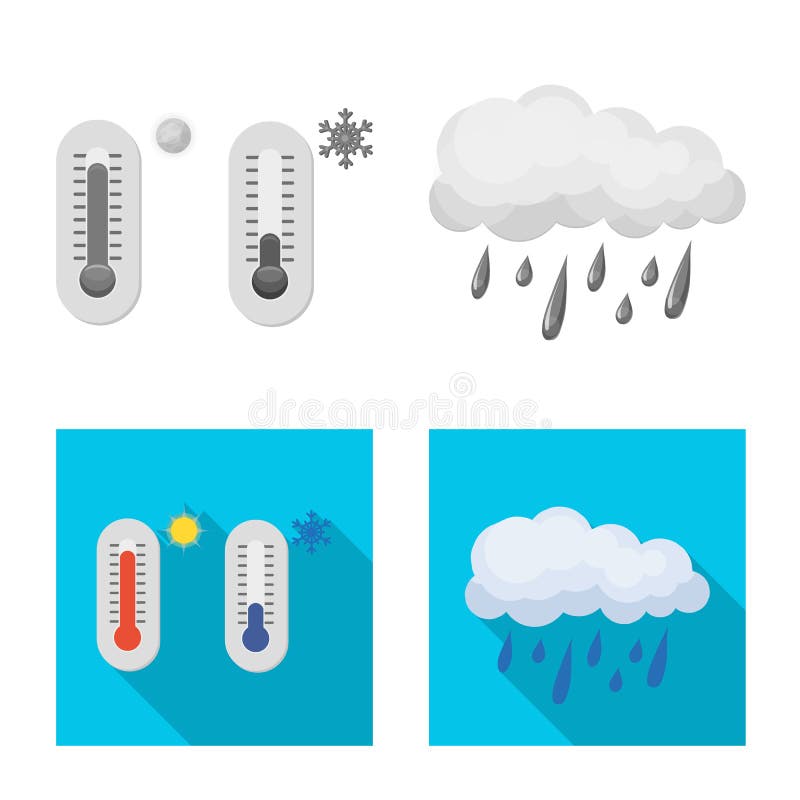 Isolated Object of Weather and Climate Icon. Collection of Weather and ...