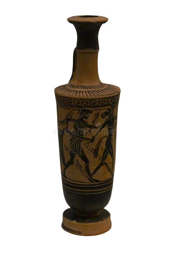 Isolated Object on White Background. Lekythos Depicting the Myth of ...