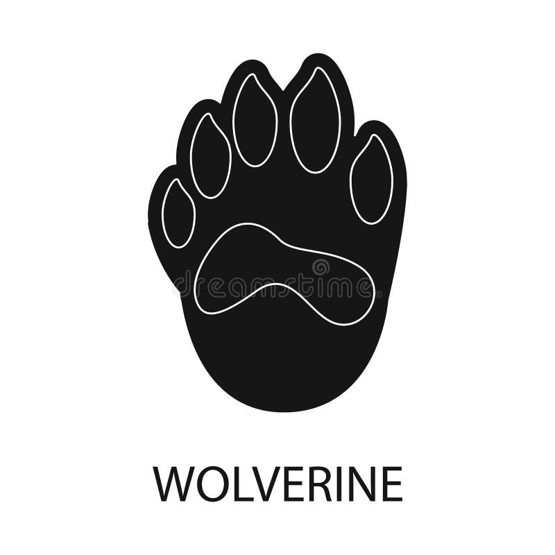 Isolated Object of Wolverine and Paw Icon. Set of Wolverine and Trail ...