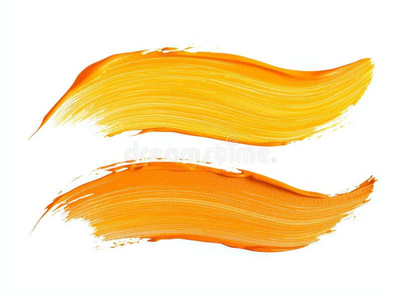 Isolated Ochre Yellow Paint Brush Strokes Stock Photo - Image of ...