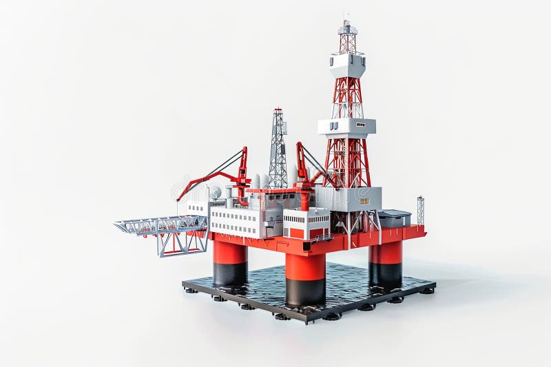 Isolated Oil Rig on Pristine White Background: Clear and Focused View ...