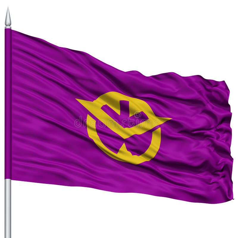 Isolated Okayama Japan Prefecture Flag on Flagpole Stock Illustration ...