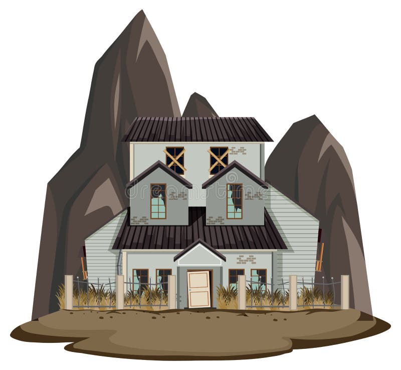 Broken House Vector Icon Isolated on Transparent Background, Bro Stock ...