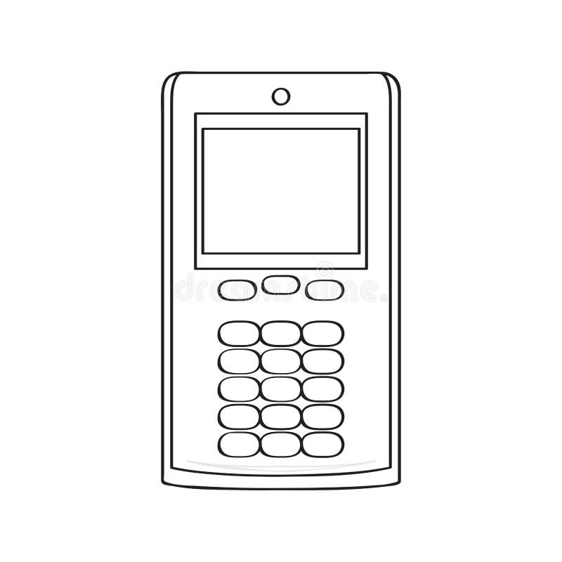 Isolated Old Cellphone Icon Stock Vector - Illustration of keypad ...