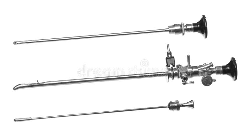 Isolated old cystoscope stock image. Image of tool, white - 38173709