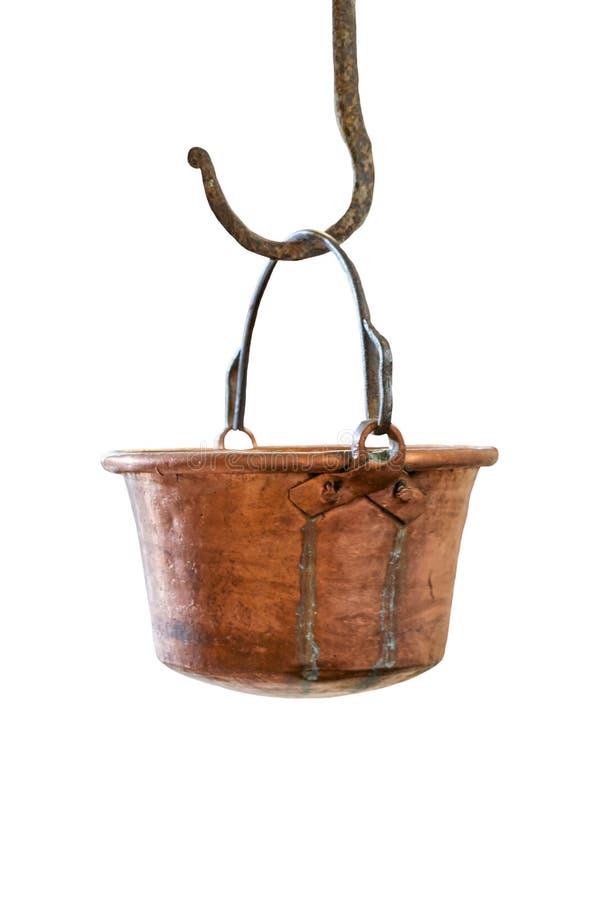 Isolated Old Hanging Cauldron Stock Image - Image of isolated, house ...
