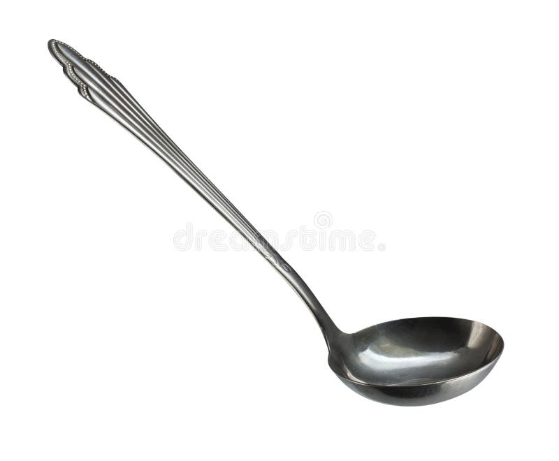 Isolated old ladle stock photo. Image of home, chrome - 55660662