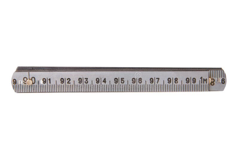Isolated old metal ruler stock photo. Image of measurement - 54363354