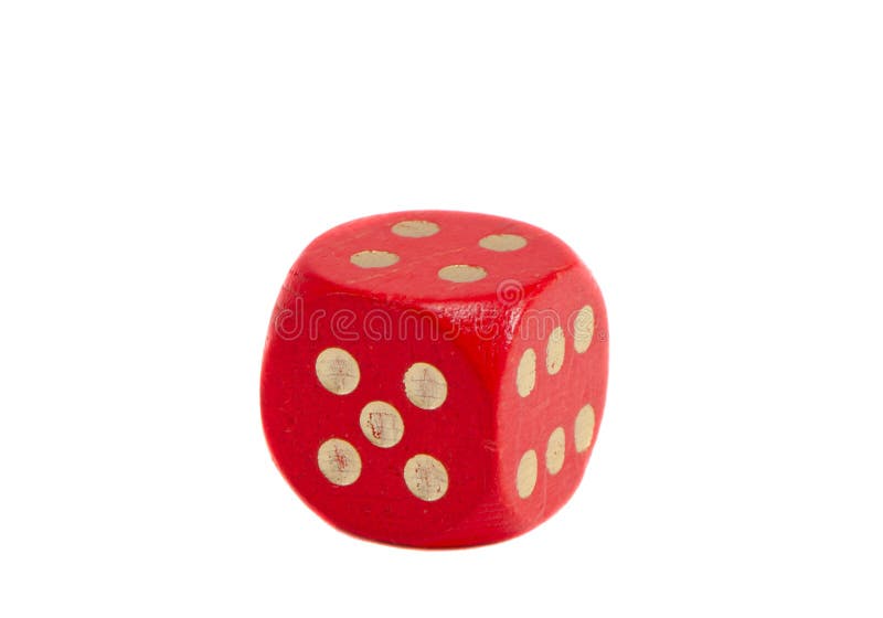 Isolated one red dice stock photo. Image of dice, leisure - 23022620