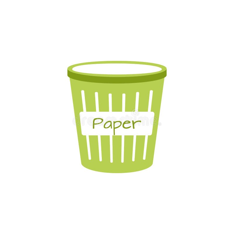 Isolated Open Bin for Garbage.Icon Office Element Stock Vector ...