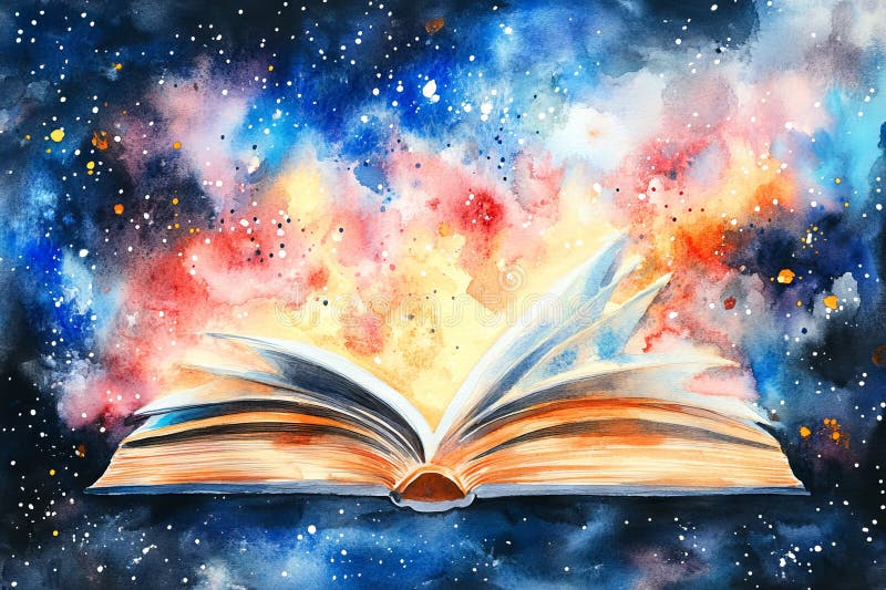 An Isolated Open Book Showcases a Kaleidoscope of Colors Bursting from ...