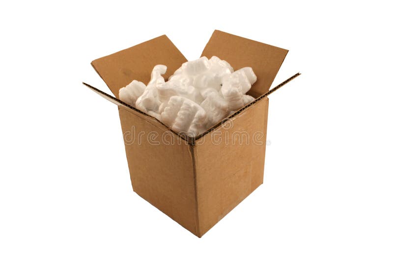 Box in Packing Peanuts stock photo. Image of protect, transport - 1577138