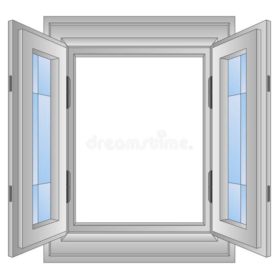 Isolated Open Golden Window Frame Vector Stock Vector - Illustration of ...