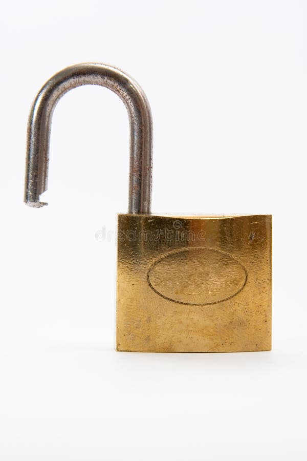Isolated opened lock stock photo. Image of guard, padlock - 11666172
