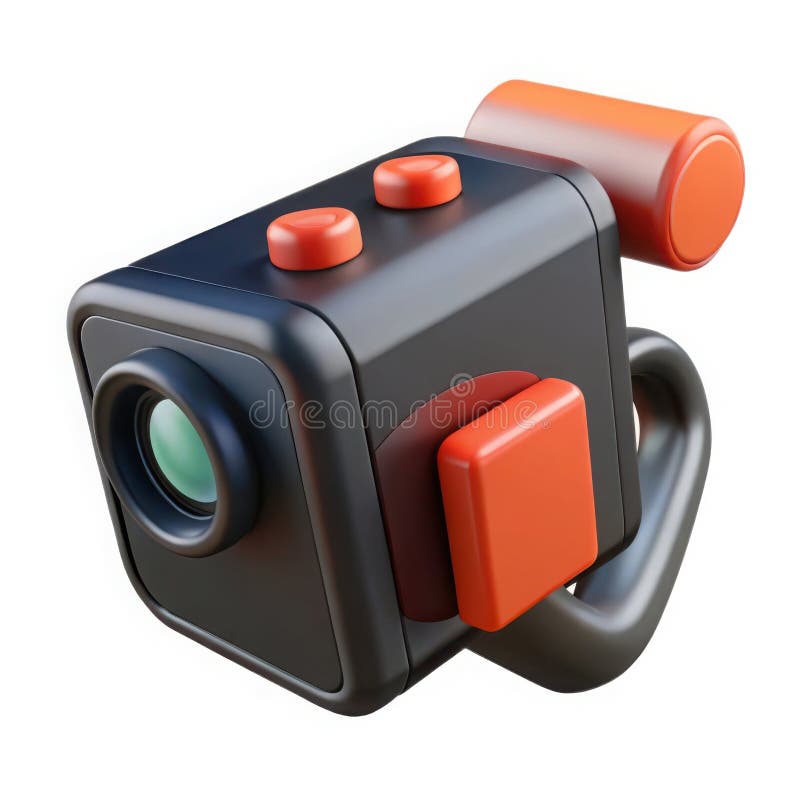 Isolated Orange Action Camera Vector Illustration Render Stock ...