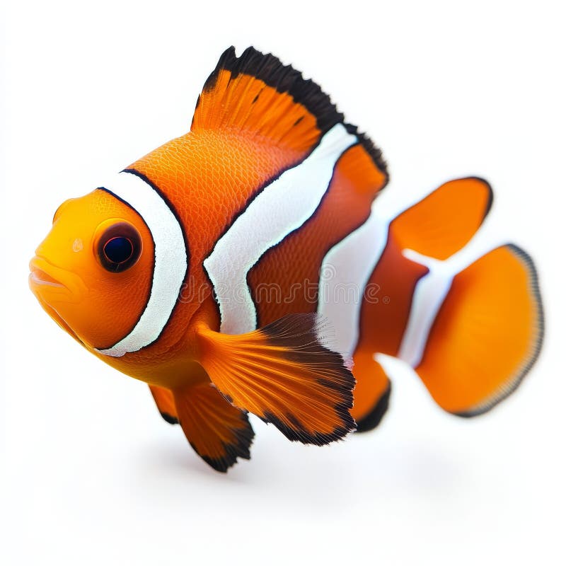 Isolated Orange Clownfish Swimming on a Transparent Background Stock ...
