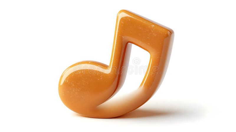 An Isolated Orange Music Note Design on a Clean White Background a ...