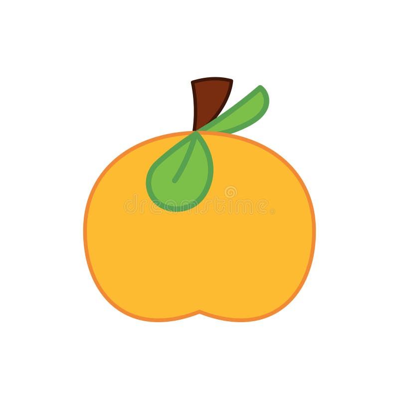 Isolated Orange Peach Fruit Icon Stock Vector - Illustration of vector ...