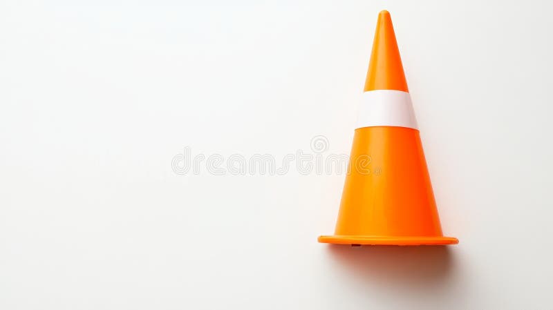 Isolated Orange Safety Cone on White Background Versatile Visual for ...