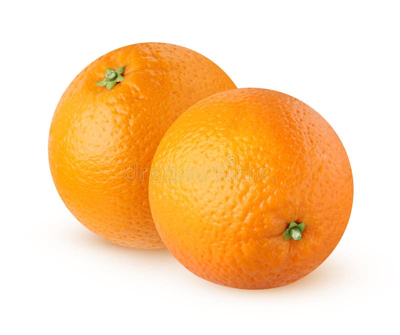 Isolated Oranges. Whole Single Orange Fruit with Leaf and Piece ...