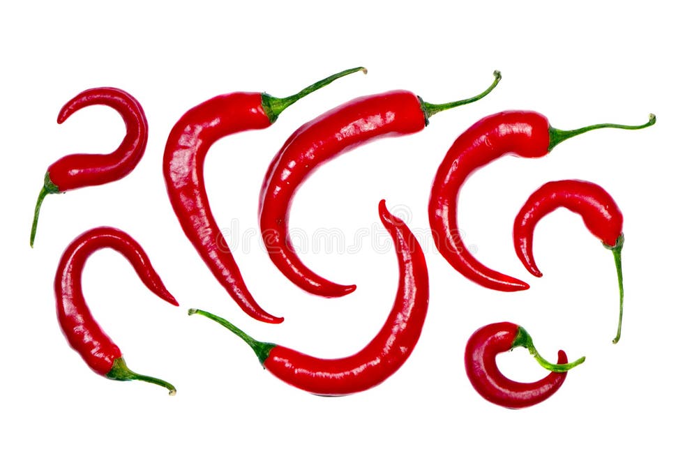 Isolated Ornamental Red Peppers Forms Stock Photo - Image of beautiful ...