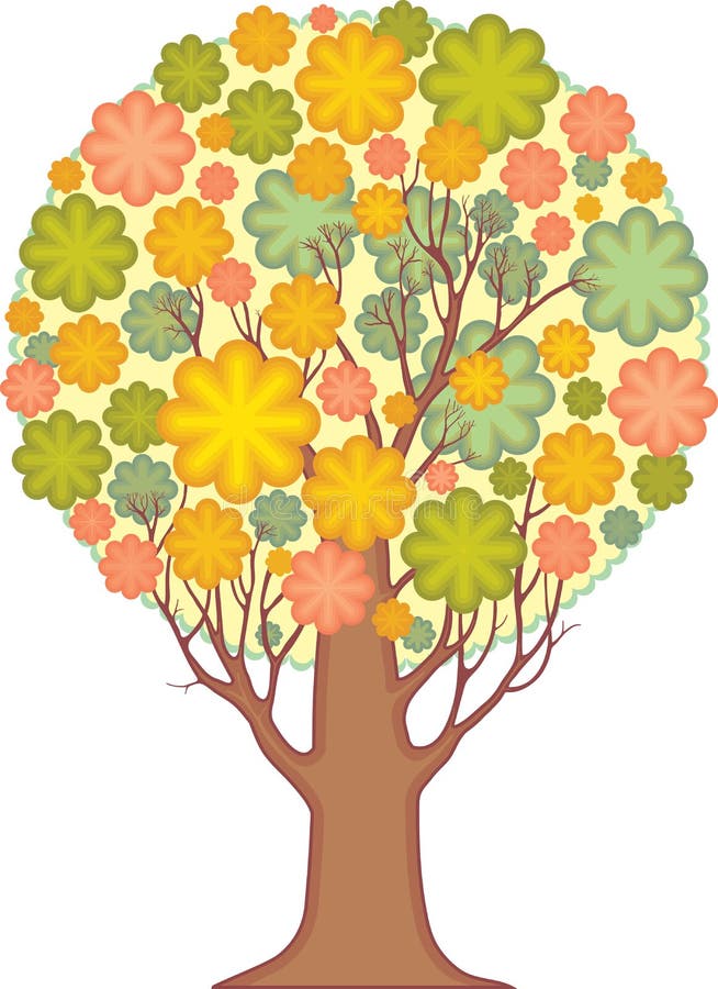 Stylized Abstract Spring Tree Stock Vector - Illustration of colorful ...