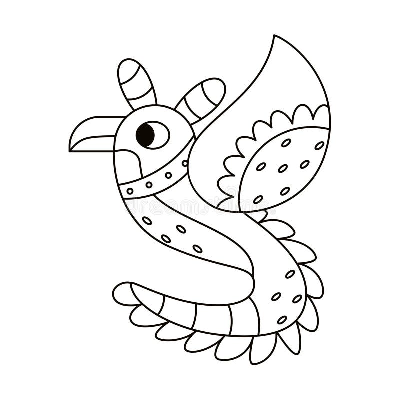 Isolated Outline Bird Alebrije Icon Vector Stock Vector - Illustration ...